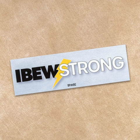 IBEW Strong Bumper Sticker – Gray | IBEW Merchandise